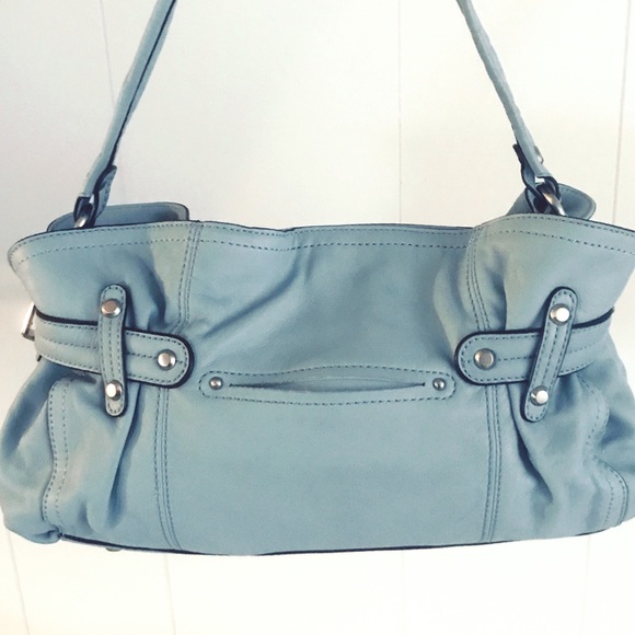 b. makowsky | Bags | B Makowsky Baby Blue Leather Handbag | Poshmark